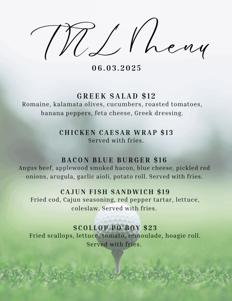 TNL Menu – Allendale Country Club